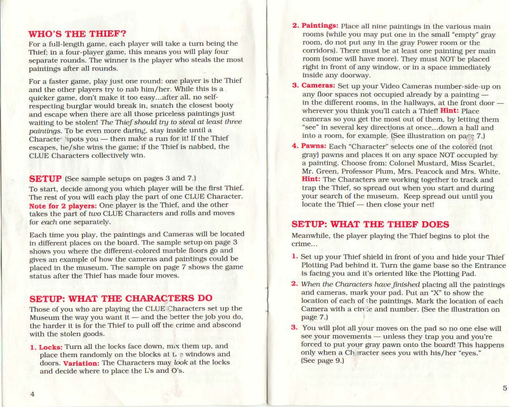 Clue The Great Museum Caper Rules